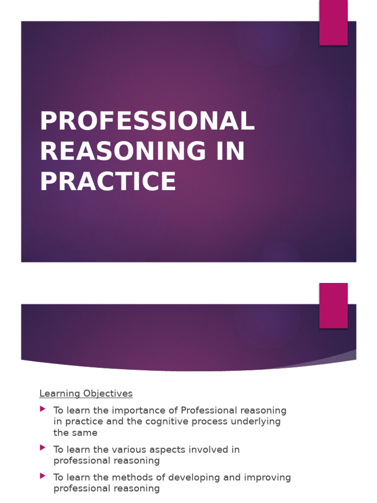 1.2 Professional Reasoning in Practice | PDF | Psychotherapy | Reason