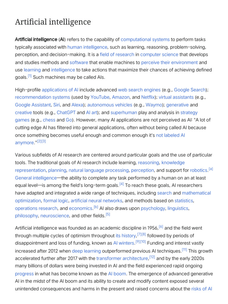 Artificial Intelligence | PDF | Artificial Intelligence | Intelligence (AI) & Semantics