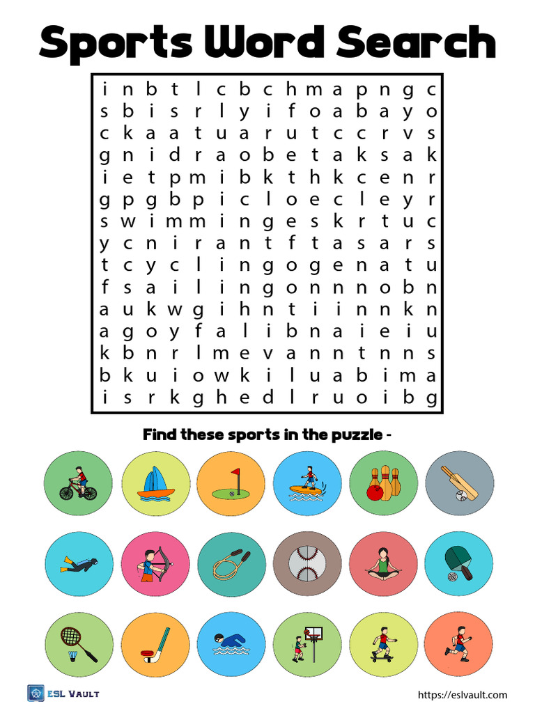 Sports Word Search Puzzle | PDF