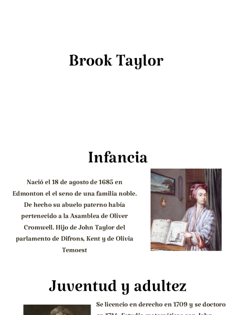 Biografía de Brook Taylor, matemático | PDF