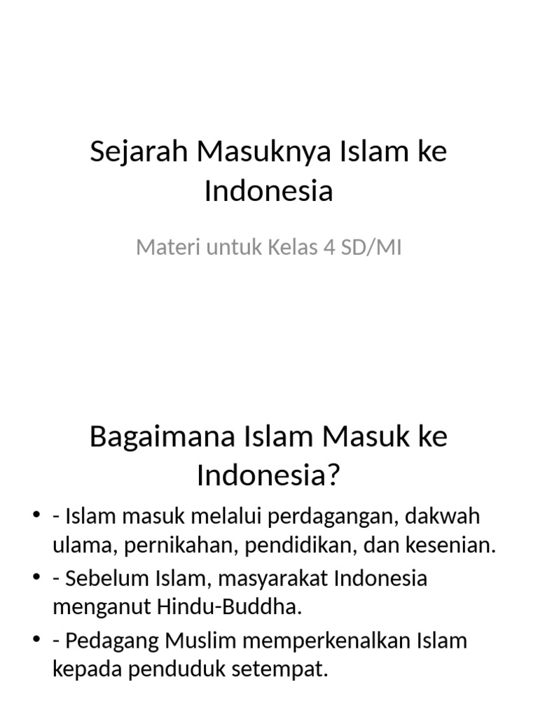 Sejarah Masuknya Islam ke Indonesia | PDF
