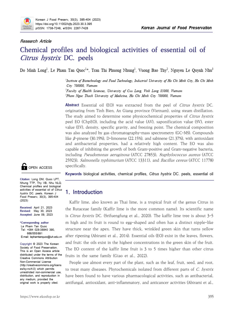 KJFP 30 3 395 | PDF | Lime (Fruit)