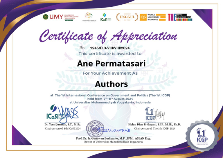 ICGP Author - Ane Permatasari | PDF