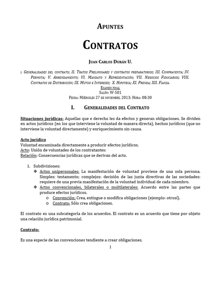 Resumen Universal Contratos | PDF | Consentimiento | Derecho civil ...