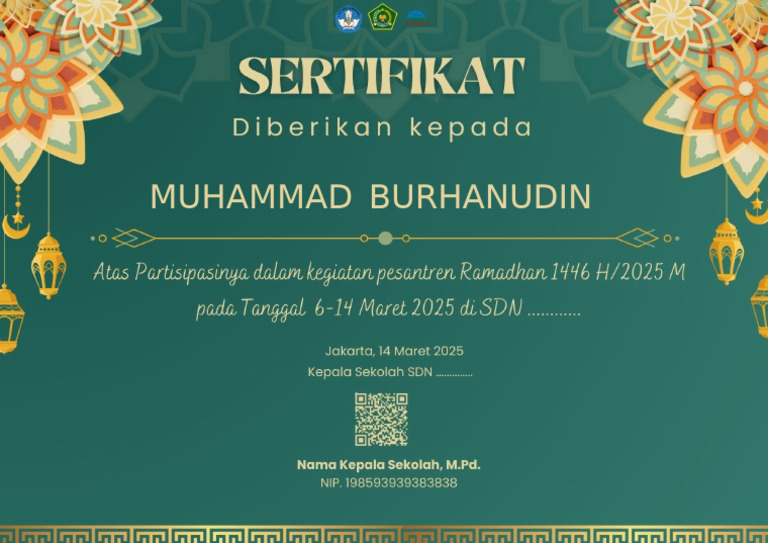 Sertifikat - MUHAMMAD BURHANUDIN | PDF