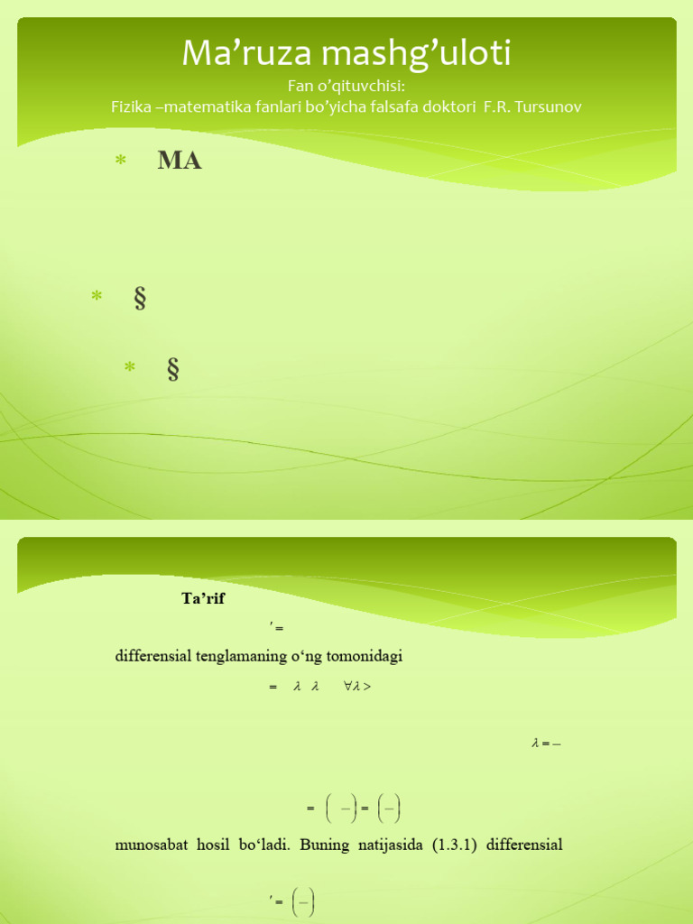 3 Mavzu Taqdimoti | PDF