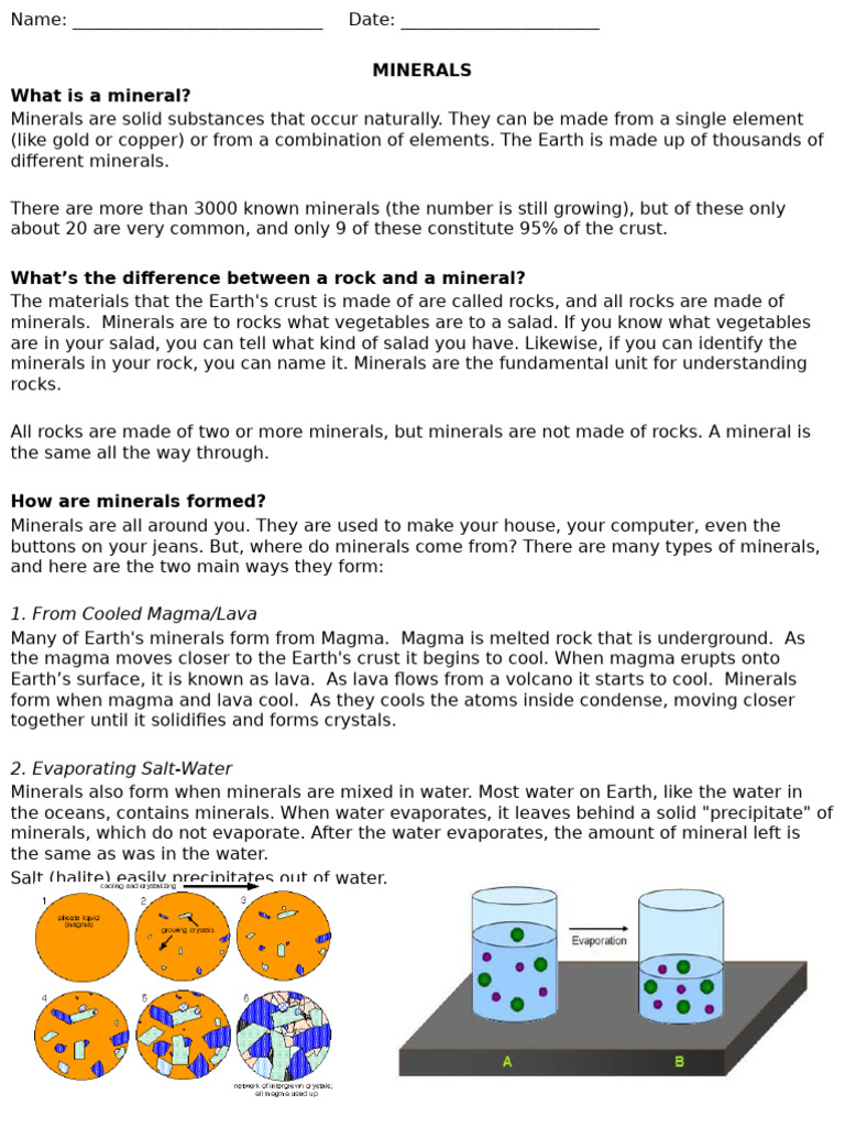 Understanding Minerals: Formation & Properties | PDF | Magma | Minerals