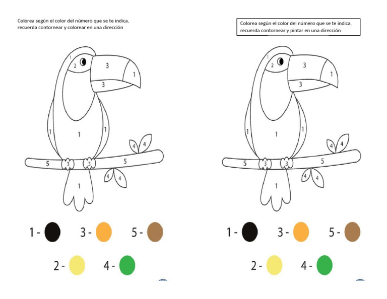 Colorea según el número indicado | PDF