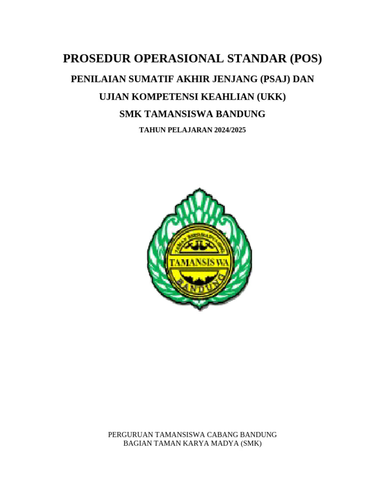 Pos Psaj, Ukk SMK Tamansiswa 2025 | PDF