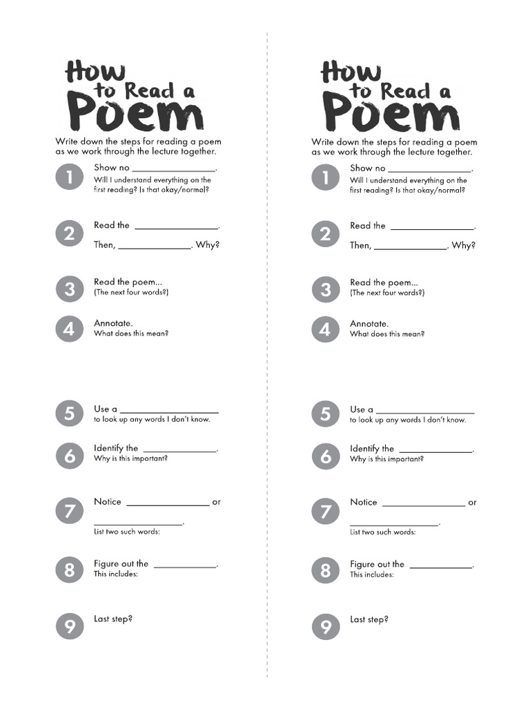+how To Read Poetry | PDF