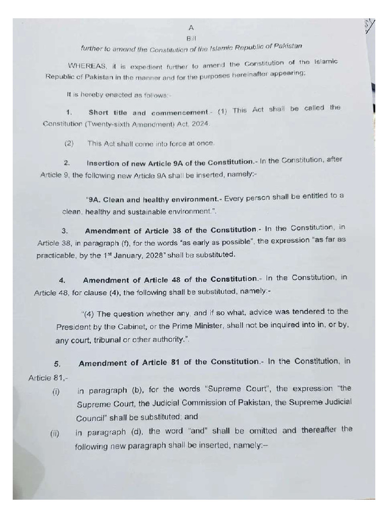 26th Amendment Bill, 2024 | PDF