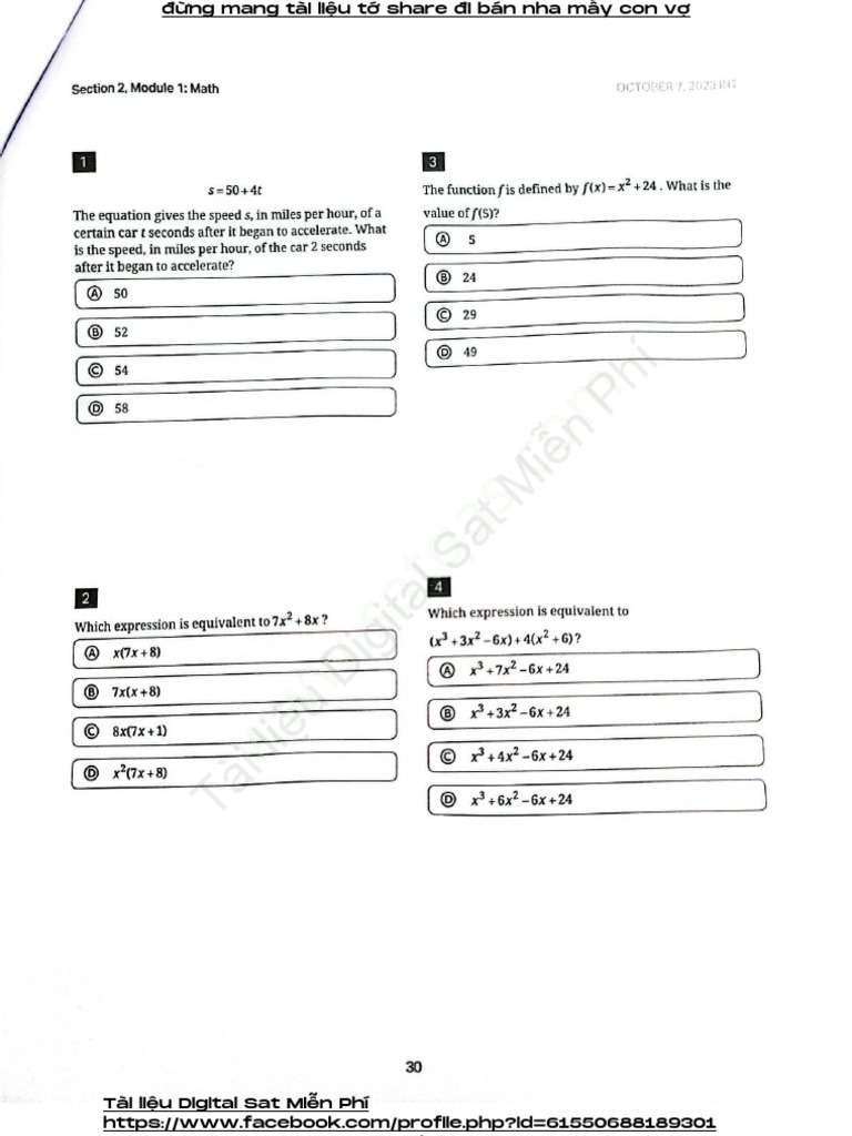 Oct 2023 Math | PDF