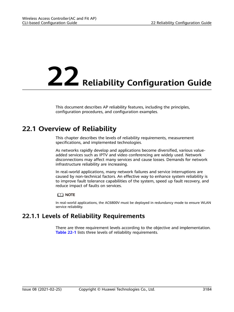 01-22 Reliability Configuration Guide | PDF | Reliability Engineering | Computer Network