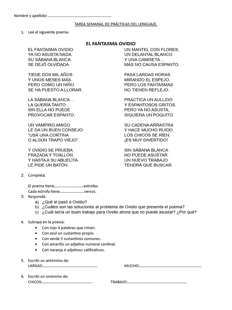 TAREA SEMANAL PRCTICAS DEL LENGUAJE | PDF