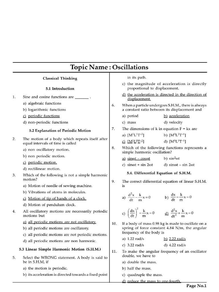 Oscillation Target MH-CET | PDF