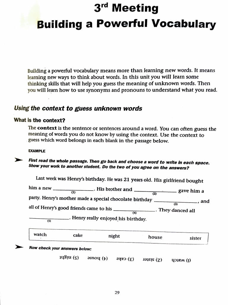 Session 4 Building a powerful vocabulary | PDF | Linguistics | Grammar