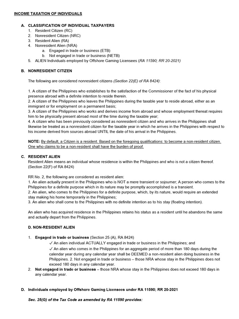 Tax 101 - Income Taxation of Individuals | PDF | Income Tax | Taxes