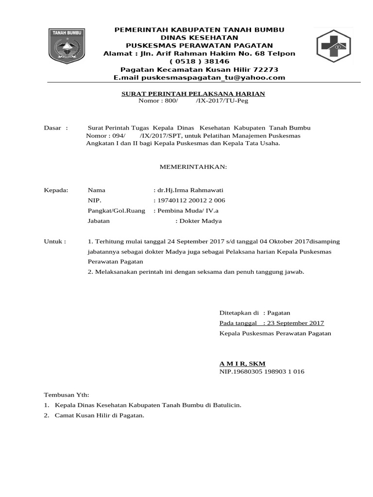 Surat Perintah PLH | PDF