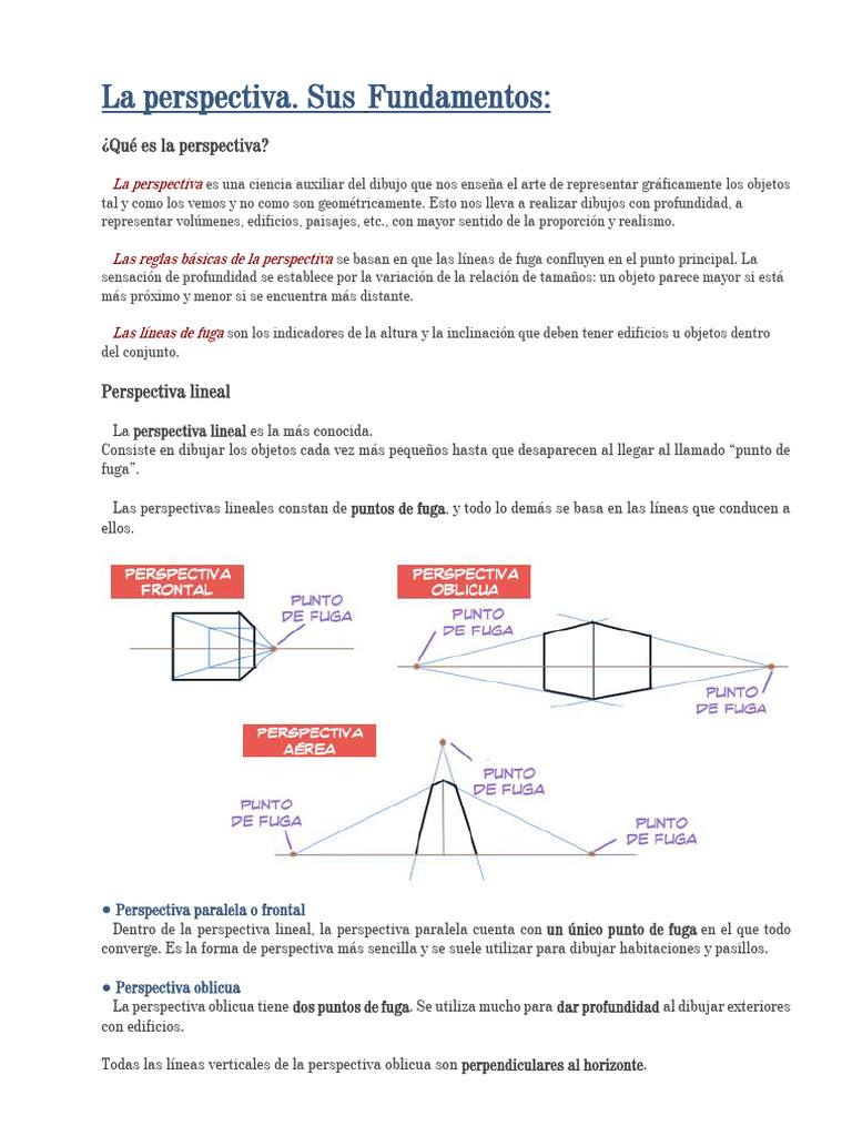 Fundamentos de La Perspectiva | PDF | Perspectiva (Gráfica) | Horizonte