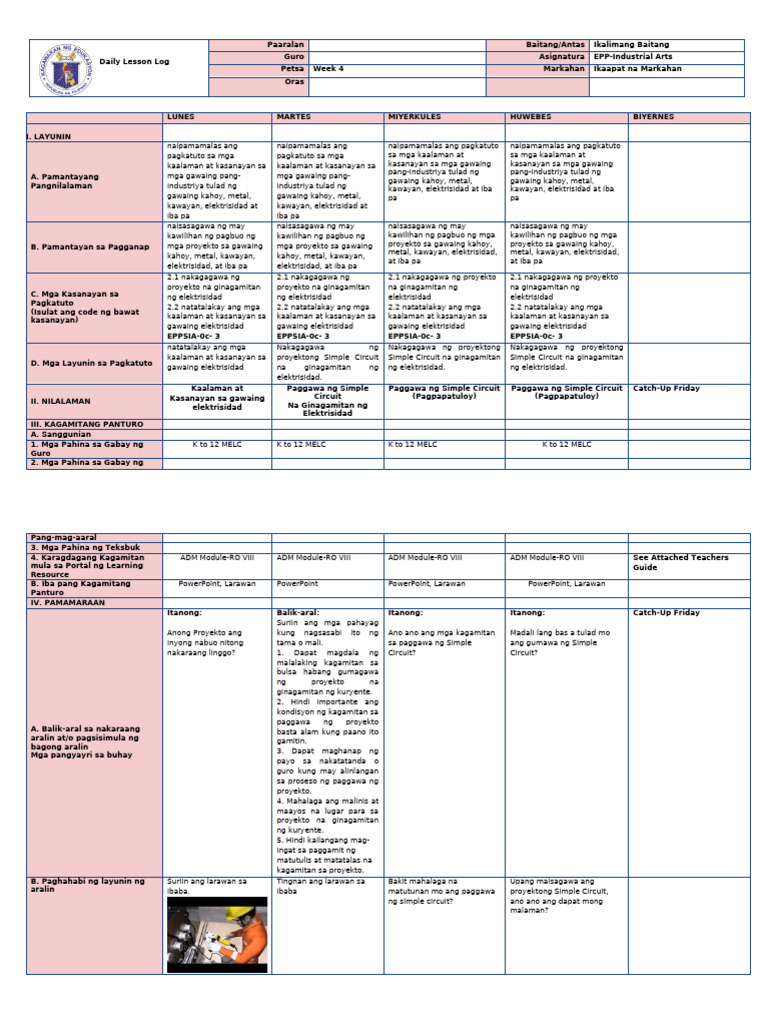DLL Week 4-Q4 Epp 5 | PDF