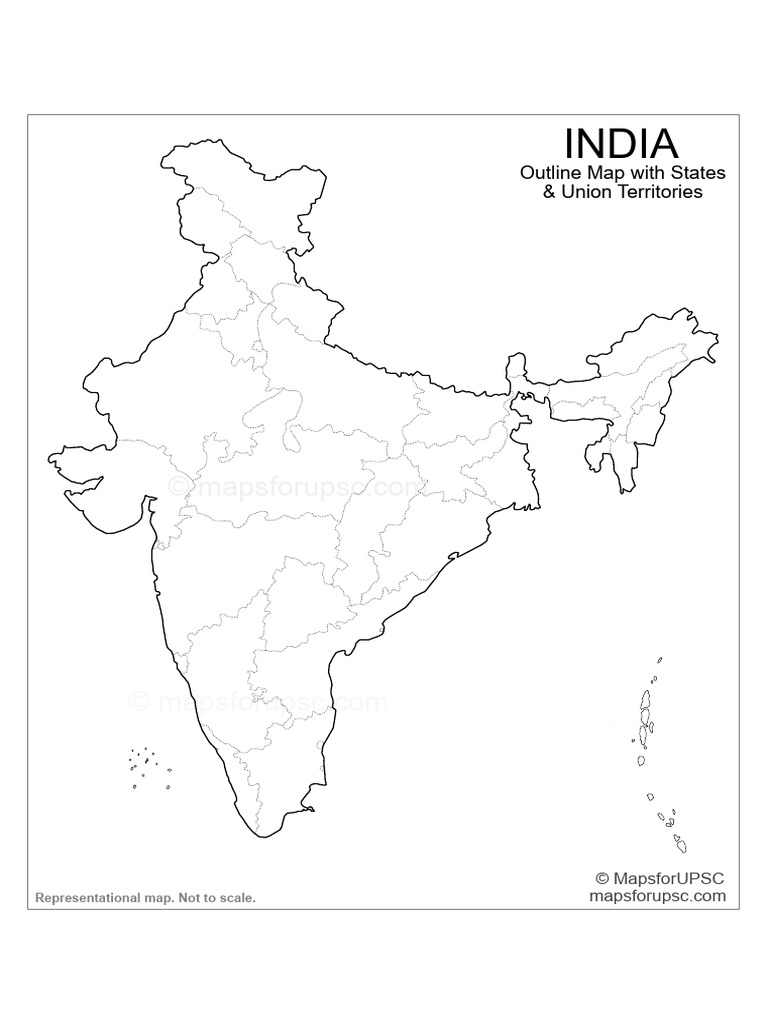 Outline Map of India With States | PDF
