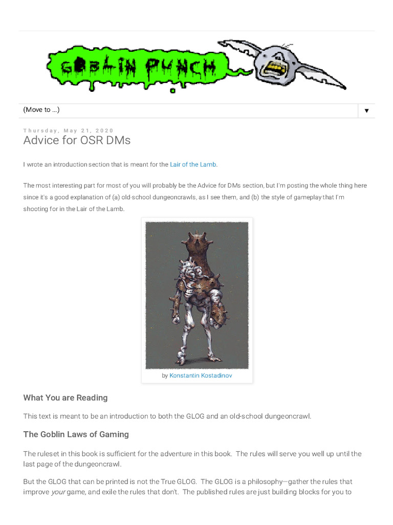 Goblin Punch_ Advice for OSR DMs | PDF | Role Playing Games | Gaming