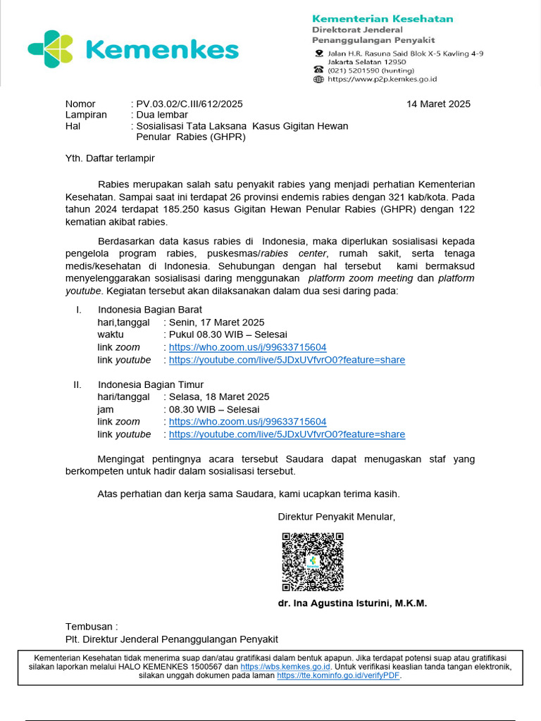 Undangan Sosialisasi Tata Laksana Kasus GHPR | PDF