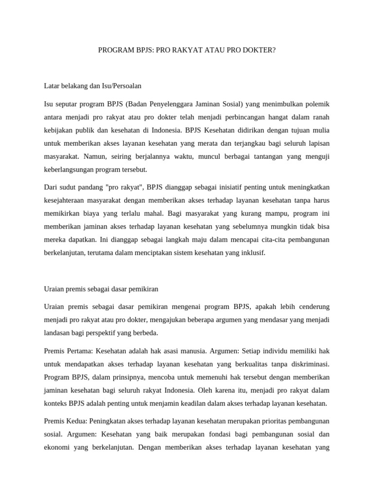 PROGRAM BPJS (1) | PDF