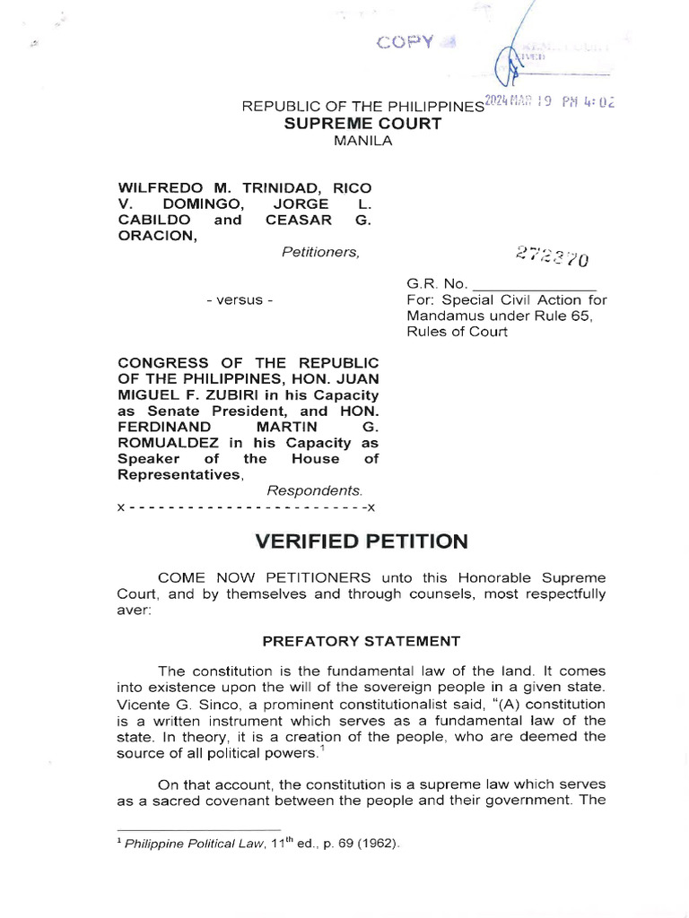 Petition for Writ of Mandamus (1)71 | PDF