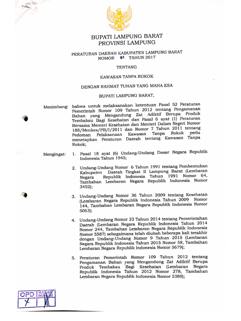 Perda KTR No 1 TH 2017 | PDF