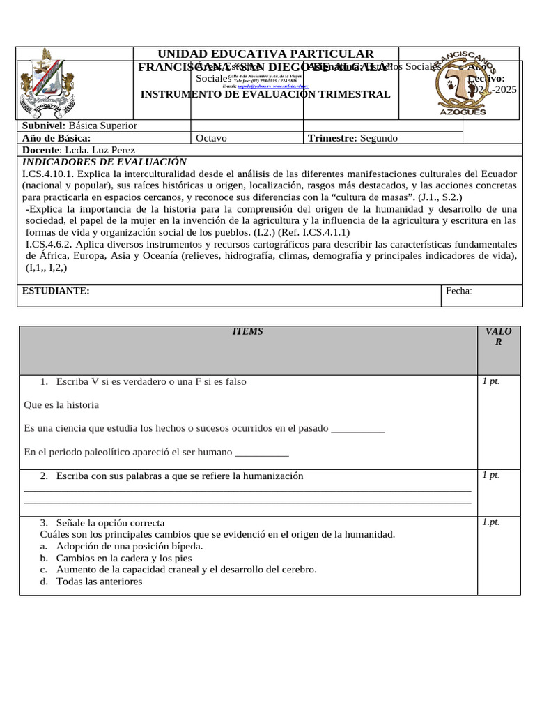 Ev 2 EESS 8VO | PDF | Ecuador | Clima