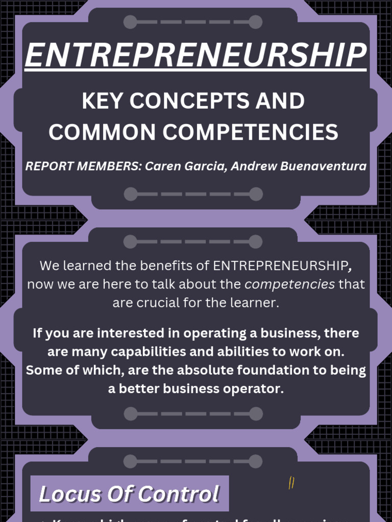 Key Concepts and Common Competencies | PDF | Entrepreneurship | Motivation