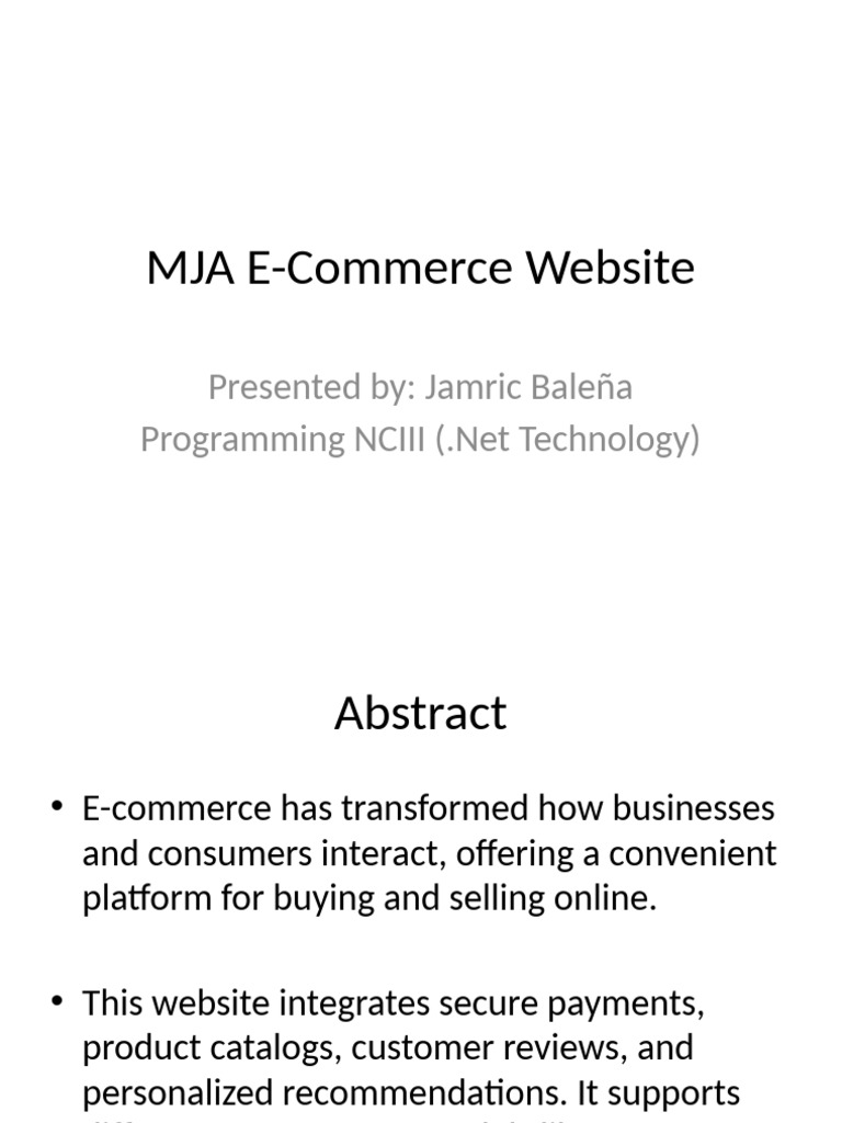 MJA E Commerce Presentation | PDF
