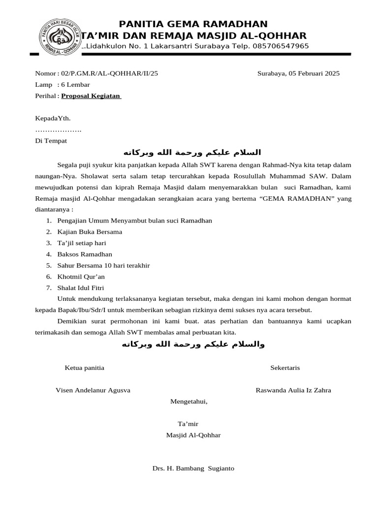 Proposal Ramadhan 2025 | PDF