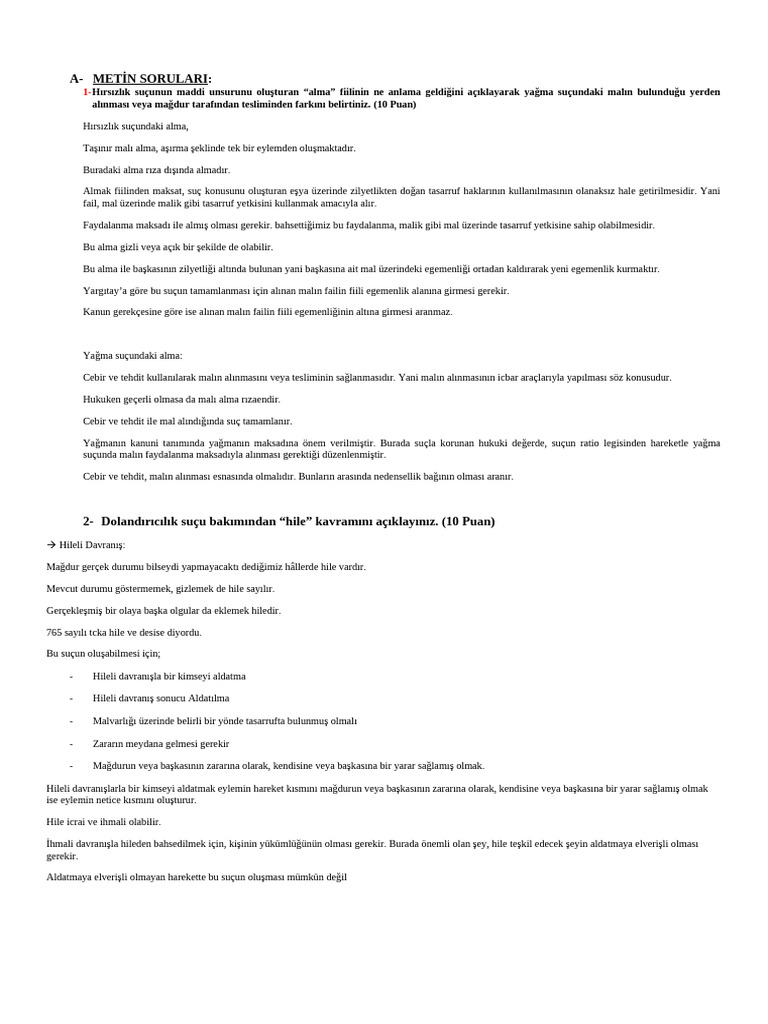 ceza final sorular (1) | PDF