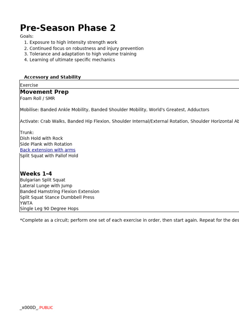 Pre-Season Strength Training Program | PDF | Anatomical Terms Of Motion ...