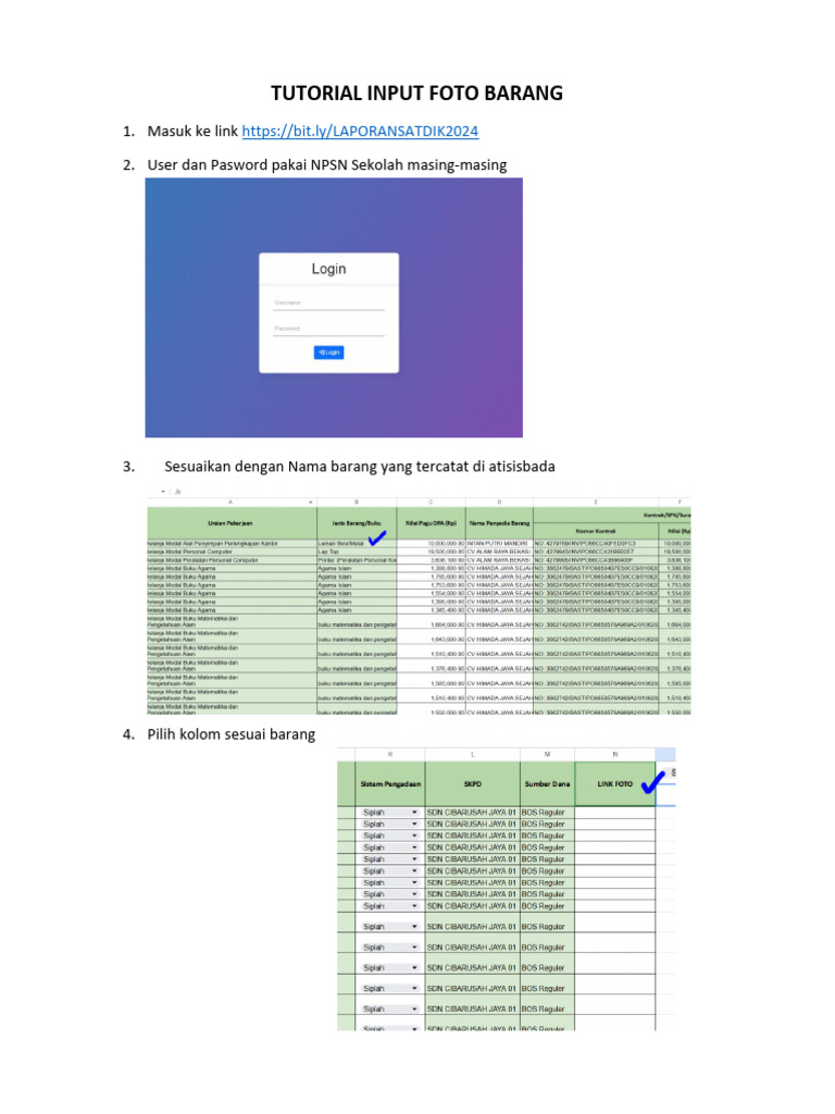 TUTORIAL INPUT FOTO BARANG | PDF