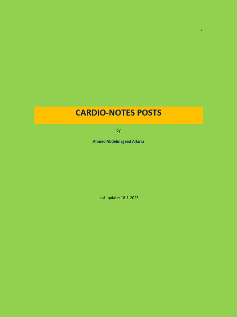 CARDIO-NOTES Posts Last Update 18-1-2025 (2) | PDF