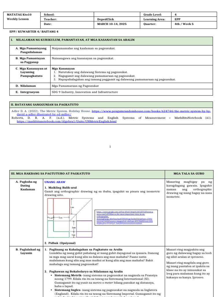 Epp 4 - DLL - Q4 - Week 5 | PDF