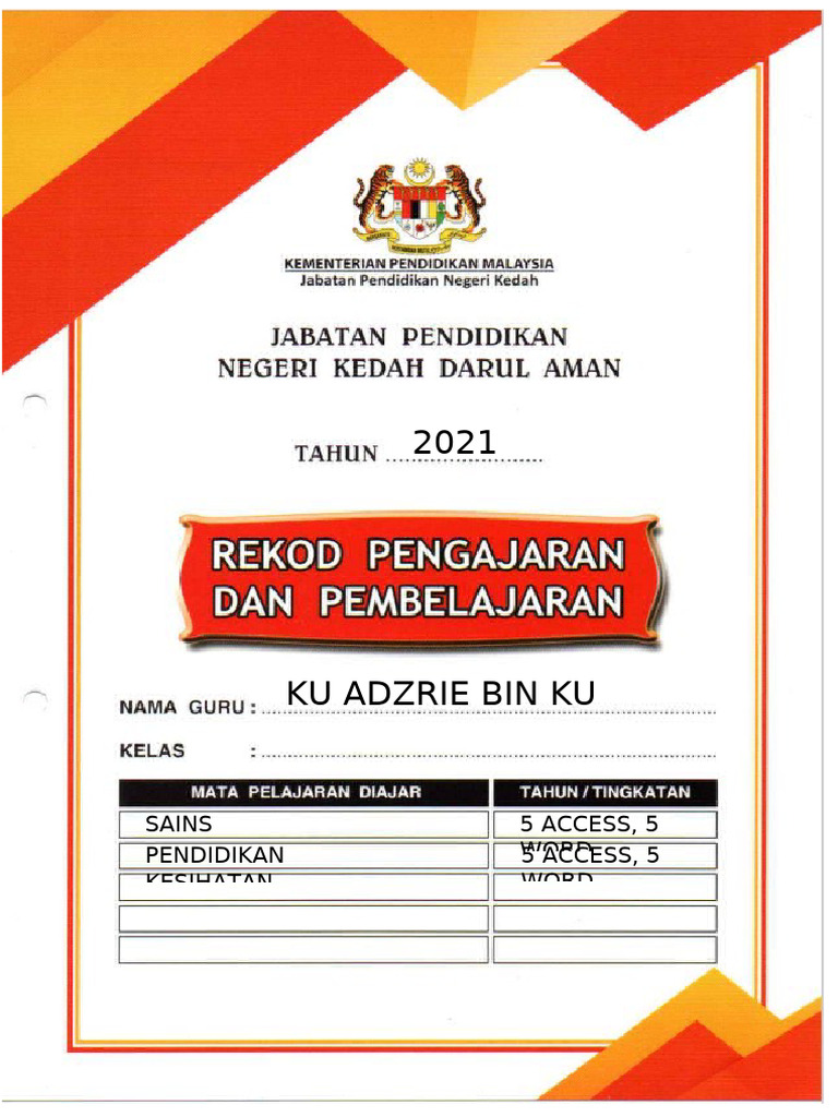 Kulit Depan RPH 2025 | PDF