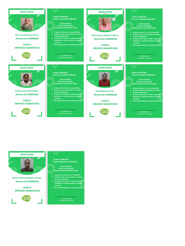 Credenciales Comedor | PDF