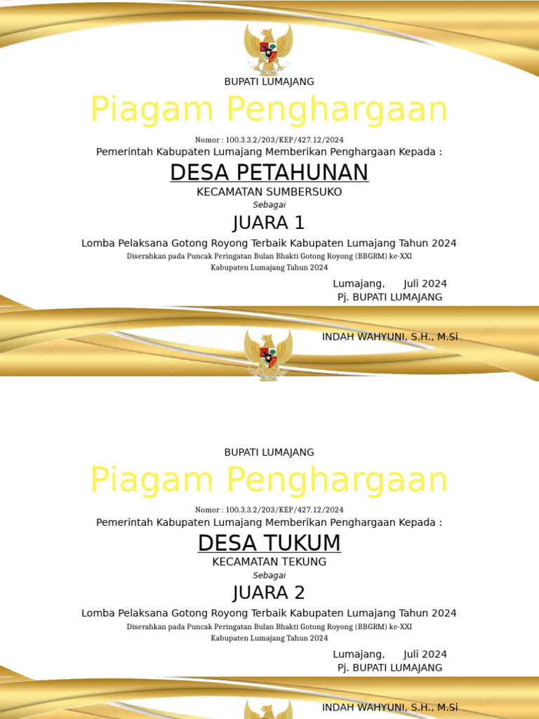 Desain Piagam Gotro Fix | PDF