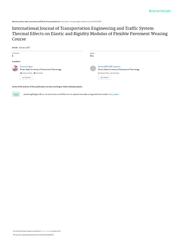 Thermal Effects on Pavement Modulus | PDF | Young's Modulus ...