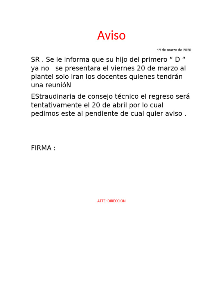 Aviso | PDF