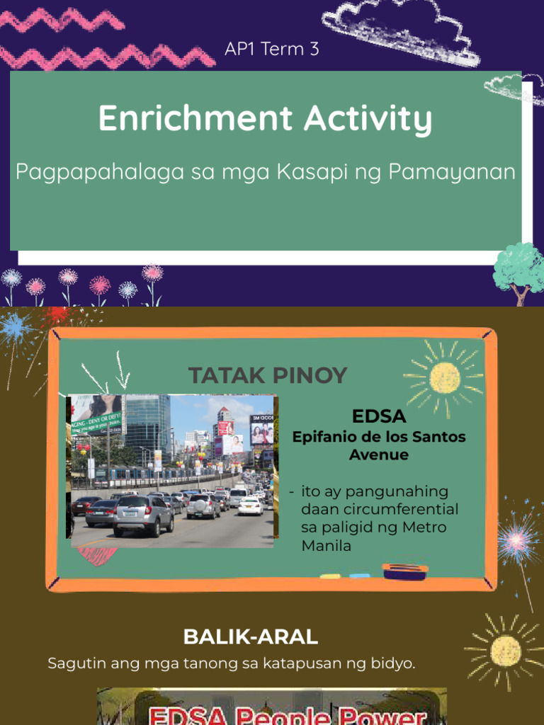 AP1 T3W8 S3: Enrichment Activity (Mga Kasapi NG Pamayanan) | PDF