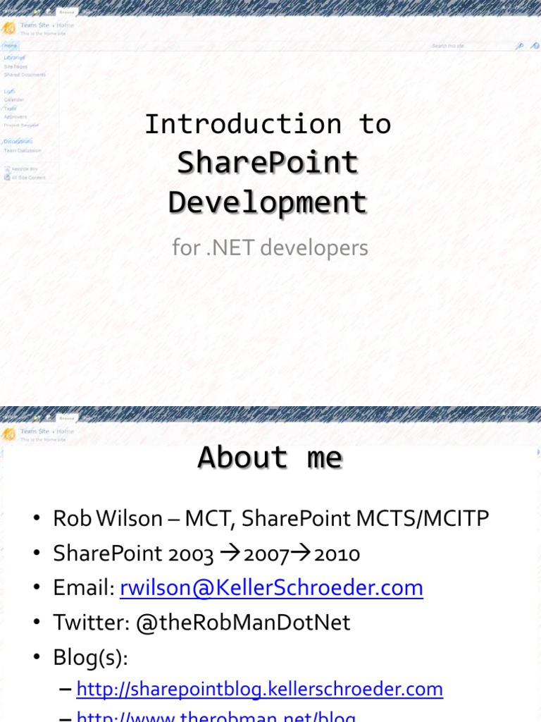 Intro To Share Point 2010 For Developers | PDF | Microsoft Silverlight | Share Point