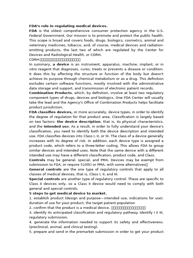 A CDRH-Learn FDA学习笔记 | PDF | Medical Device | Food And Drug Administration