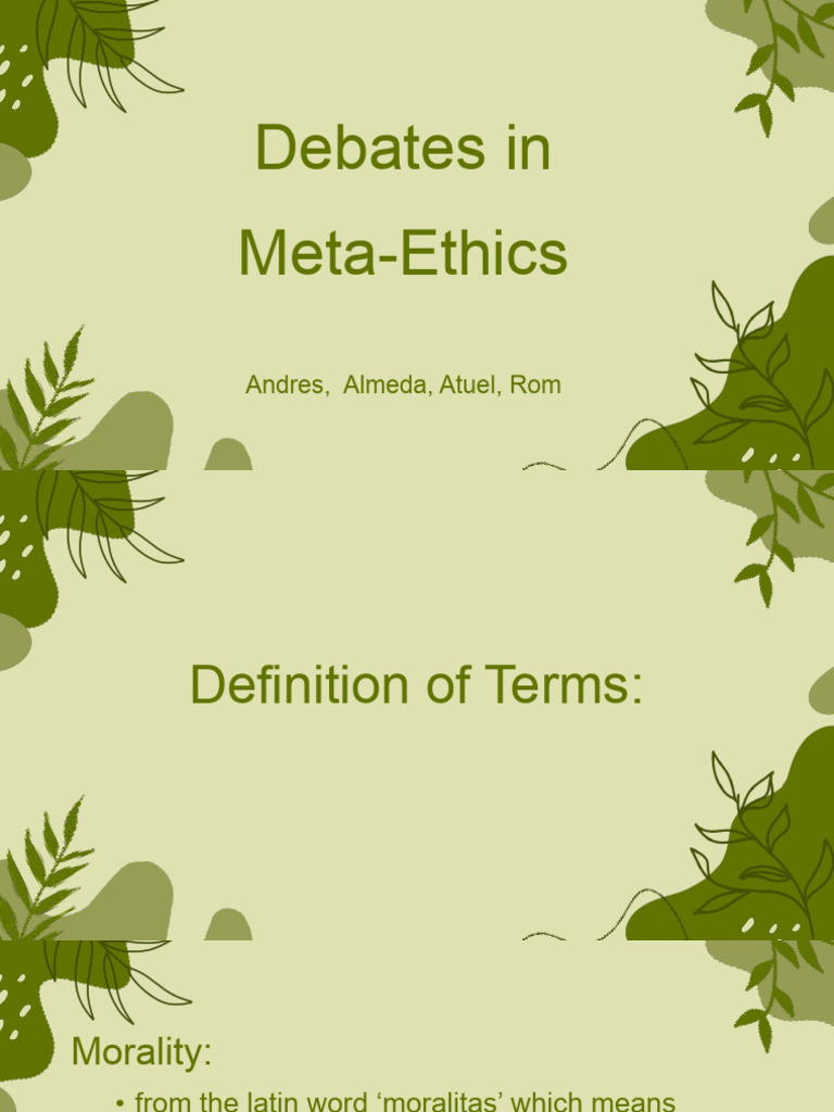 (Group 2) Debates On Meta Ethics | PDF | Reason | Morality