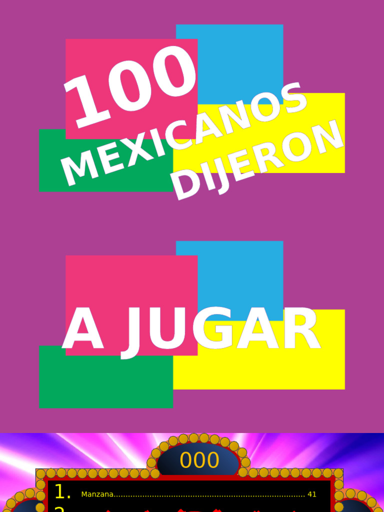 Juego editable 100 Mexicanos Dijeron | PDF