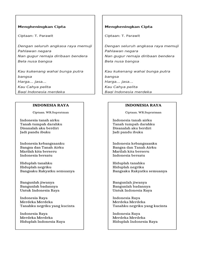 Lirik Lagu Hening Cipta | PDF